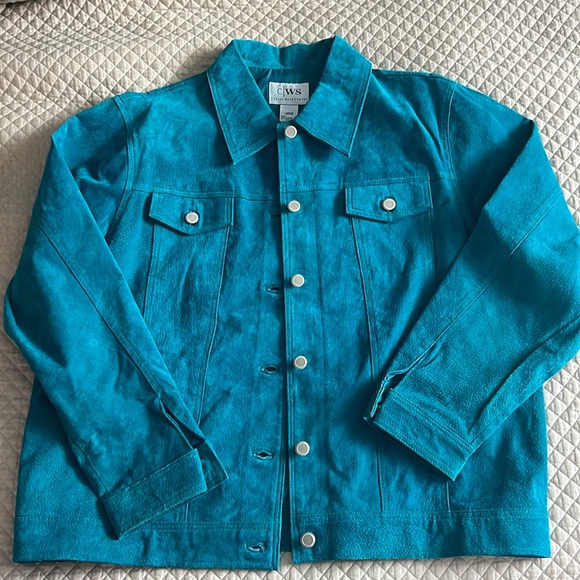 Anthropologie | Jackets & Coats | Turquoise Leather Jacket | Poshmark